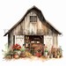 20 PNG Watercolor Rustic Farm Barns Clipart, Scrapbooking, Country ...