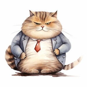 Funny Chubby Fat Cat Clipart, High Quality PNG, Cute Cat PNG, Nursery ...