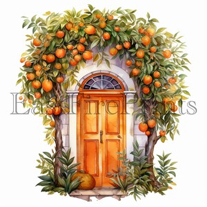 Autumn Orange Door Clipart, Halloween Png, Autumn Clipart, Pumpkin ...