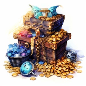 Pirate Treasure Clipart, High Quality PNG Gold Coins Treasure Chest ...