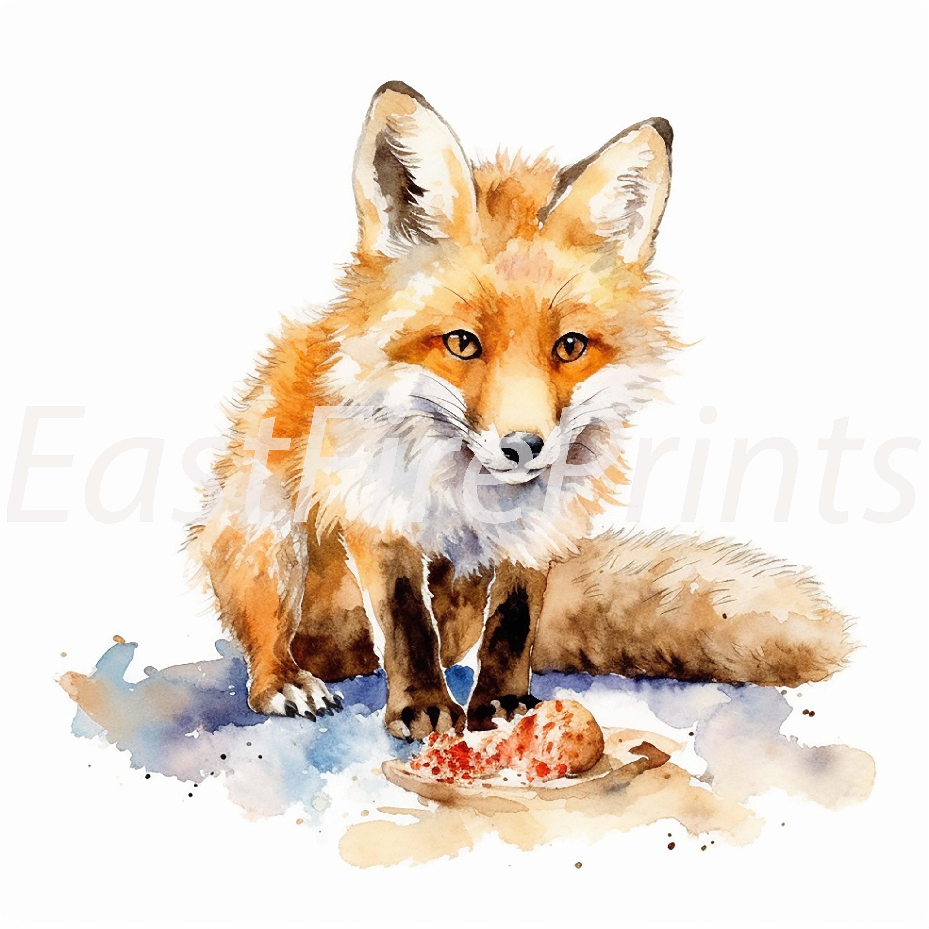 20 Watercolor Fox Clipart Set Animal Portrait Images - Etsy