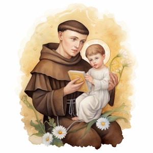 Saint Anthony Clipart, High Quality Png Catholic Sublimation Art ...