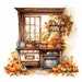 Watercolor Fall Kitchen Clipart Autumn Printables Fall - Etsy