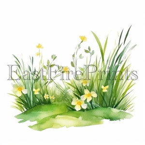 20 Watercolor Spring Grass Clipart Set Grass Illustrations Commercial ...