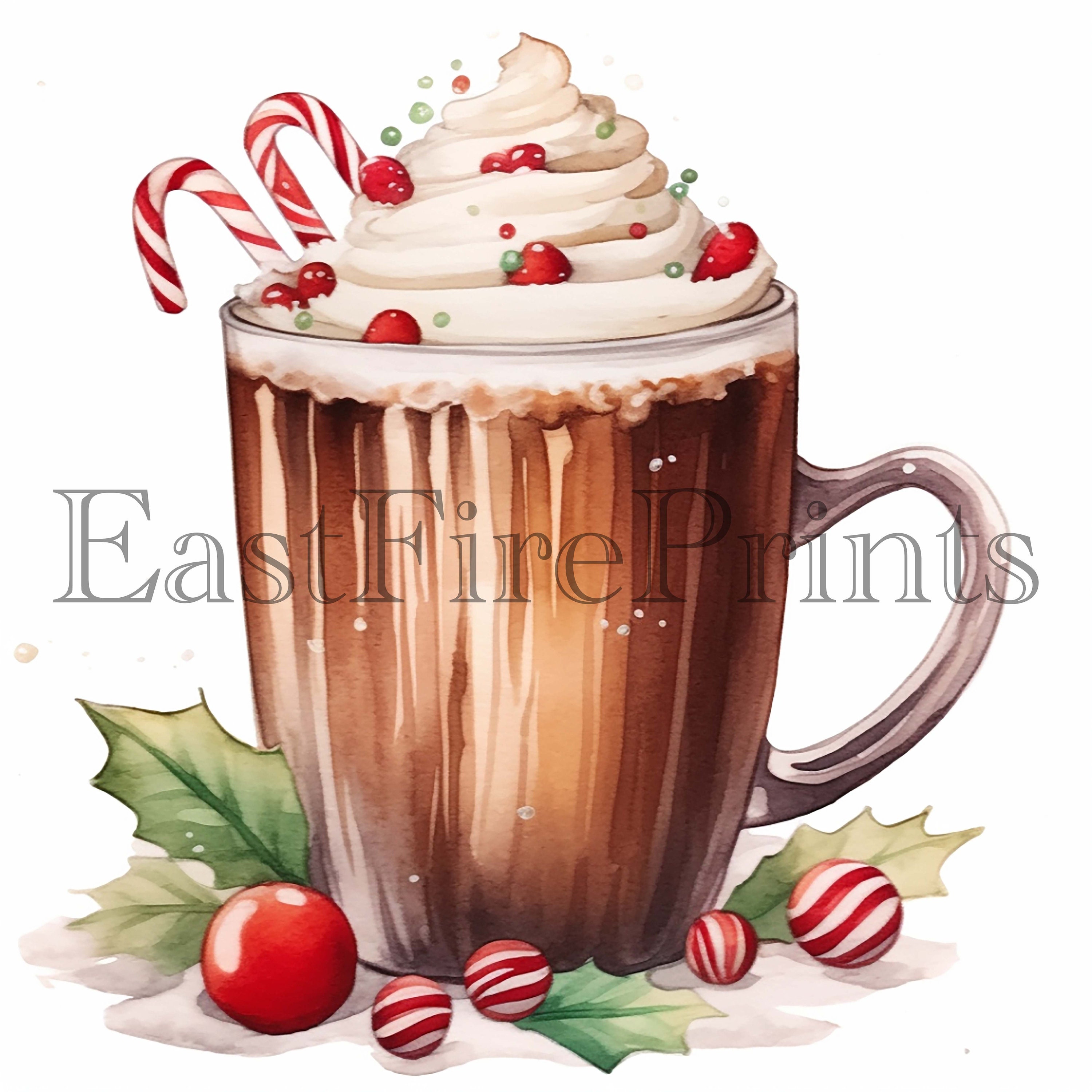 Watercolor Hot Chocolate Clipart High Quality PNG Files Hot - Etsy
