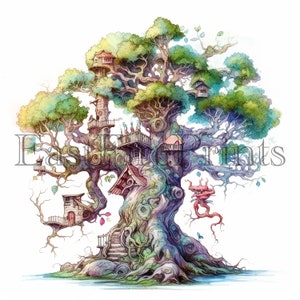 20 Watercolor Fantasy Tree Clipart | Magical Trees, Enchanted Forests ...