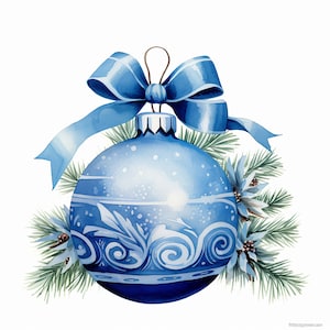 Blue Christmas Ornament Clipart, High Quality PNG, Mixed Media, Card ...