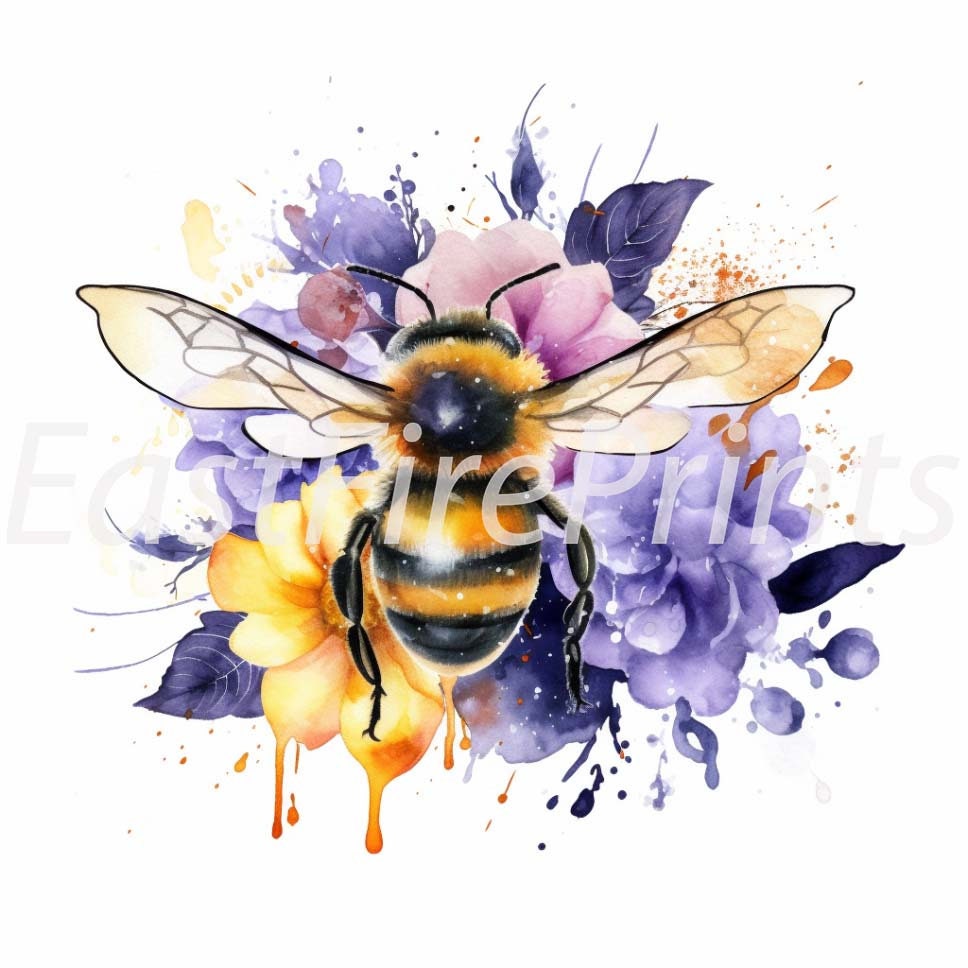 20 Watercolor Honeybee Clipart Bundle Bee Illustrations - Etsy