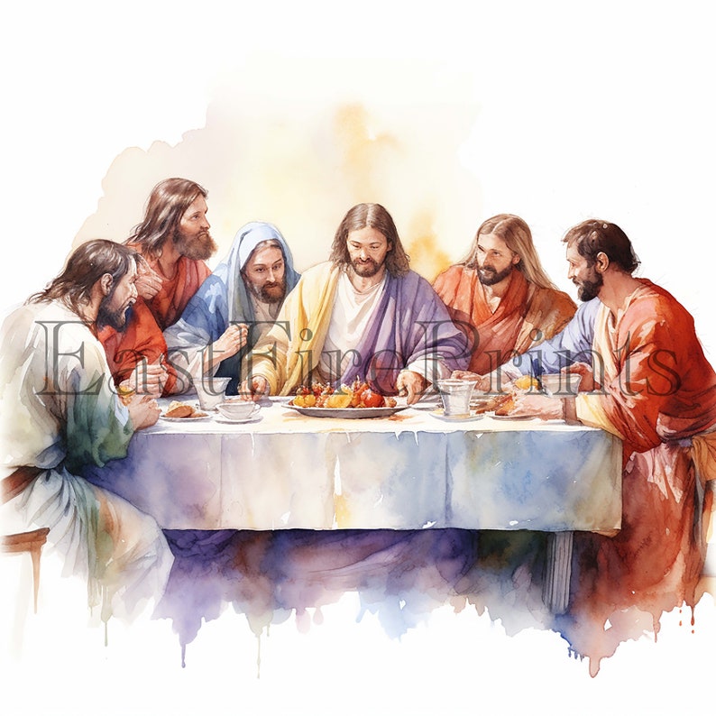 Watercolor the Last Supper Clipart High Quality Png - Etsy UK
