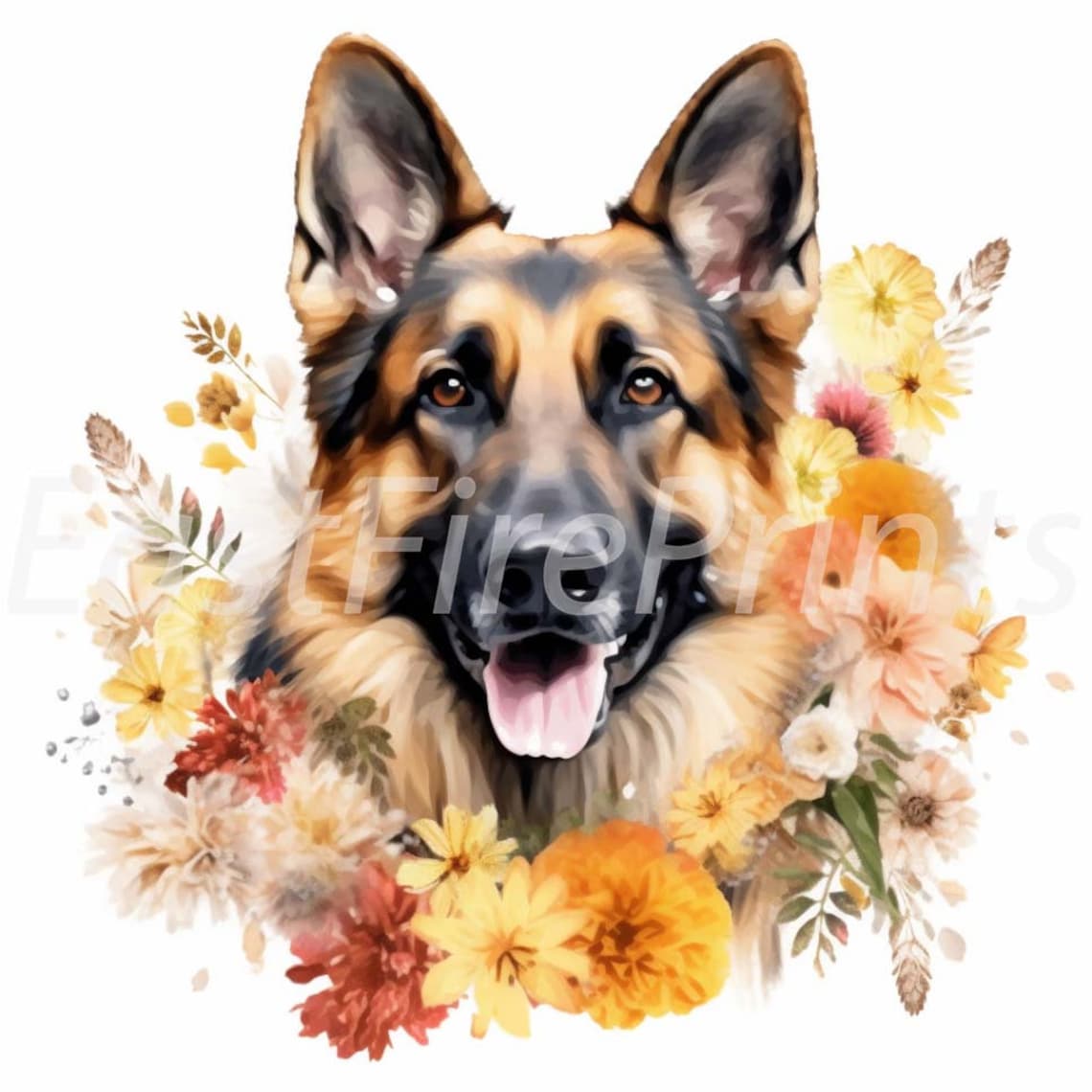 Set of 12 German Shepherd Clipart Dog Illustrations Card - Etsy