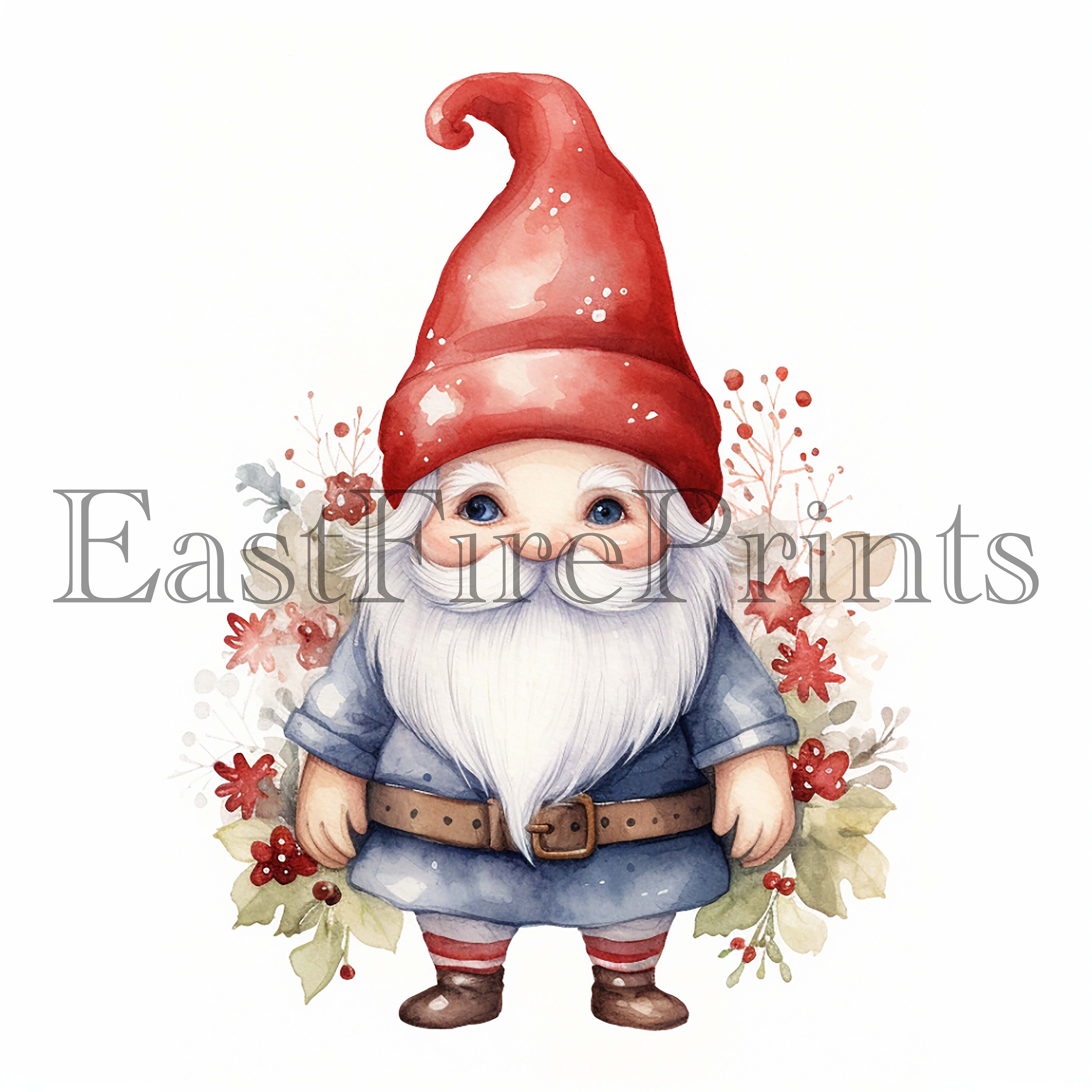 Watercolor Christmas Gnome Clipart High Quality Png Xmas - Etsy