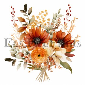 Watercolor Autumn Floral Clipart, High Quality Png, Autumn Bouquets ...