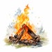 Watercolor Campfire Clipart High Quality JPG Forest Clipart - Etsy