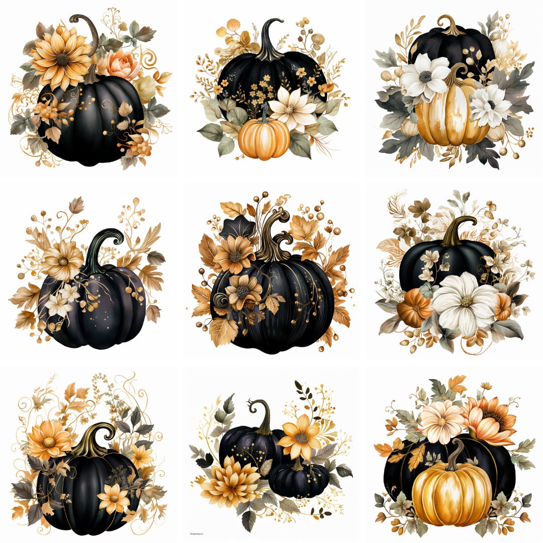 200 Pumpkin Watercolor Clipart Bundle Halloween Fall Clip - Etsy