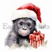 Watercolor Baby Safari Animals Christmas Clipart, Cute Adorable Xmas ...
