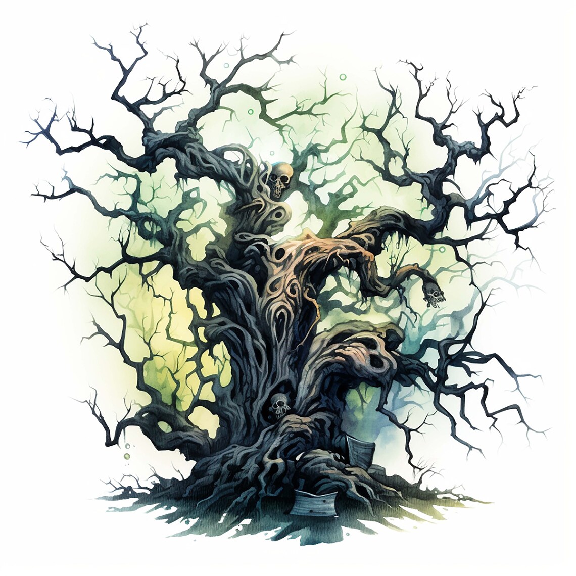 Haunted Tree Clipart High Quality Png Halloween Clipart - Etsy