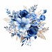 Royal Blue and Silver Floral Clipart, High Quality PNG, Spring Rustic ...