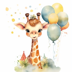 Watercolor Cute Giraffe Clipart, Baby Animal Clipart, Safari Nursery ...