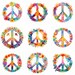 20 Retro Peace Sign Watercolor Clipart, High Quality Png, Groovy Png ...