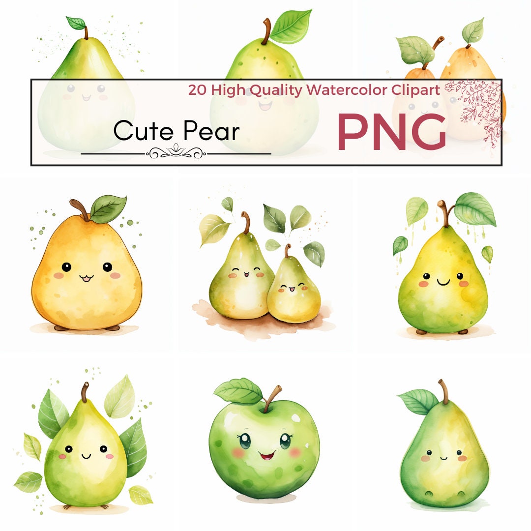 Cute Pear Clipart, High Quality PNG Cute Clipart Nursery Decor Pear Png ...