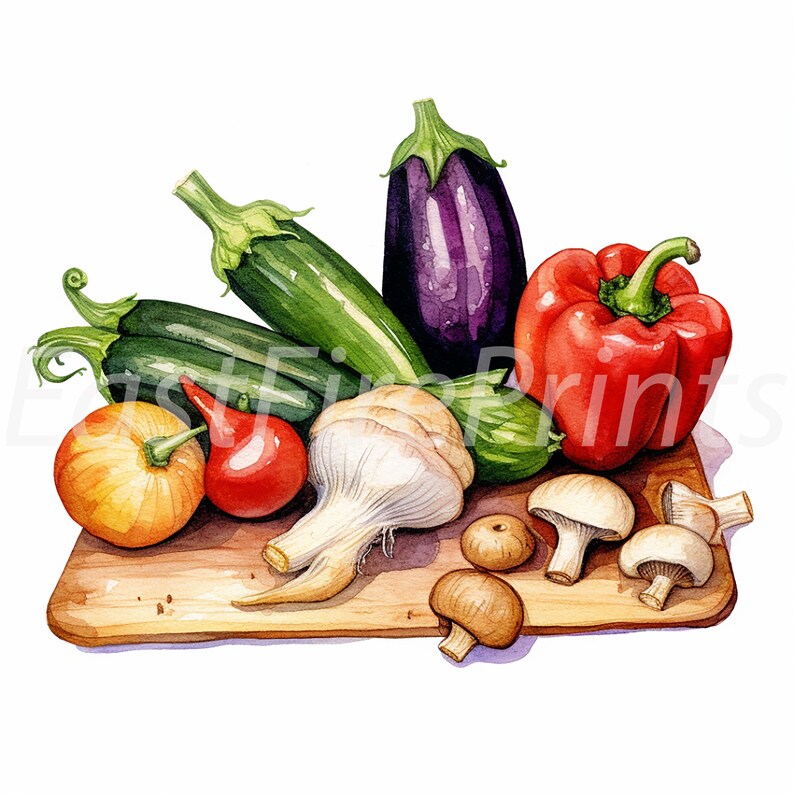 Watercolor Vegetable Clipart Set of 10 Download Digital - Etsy