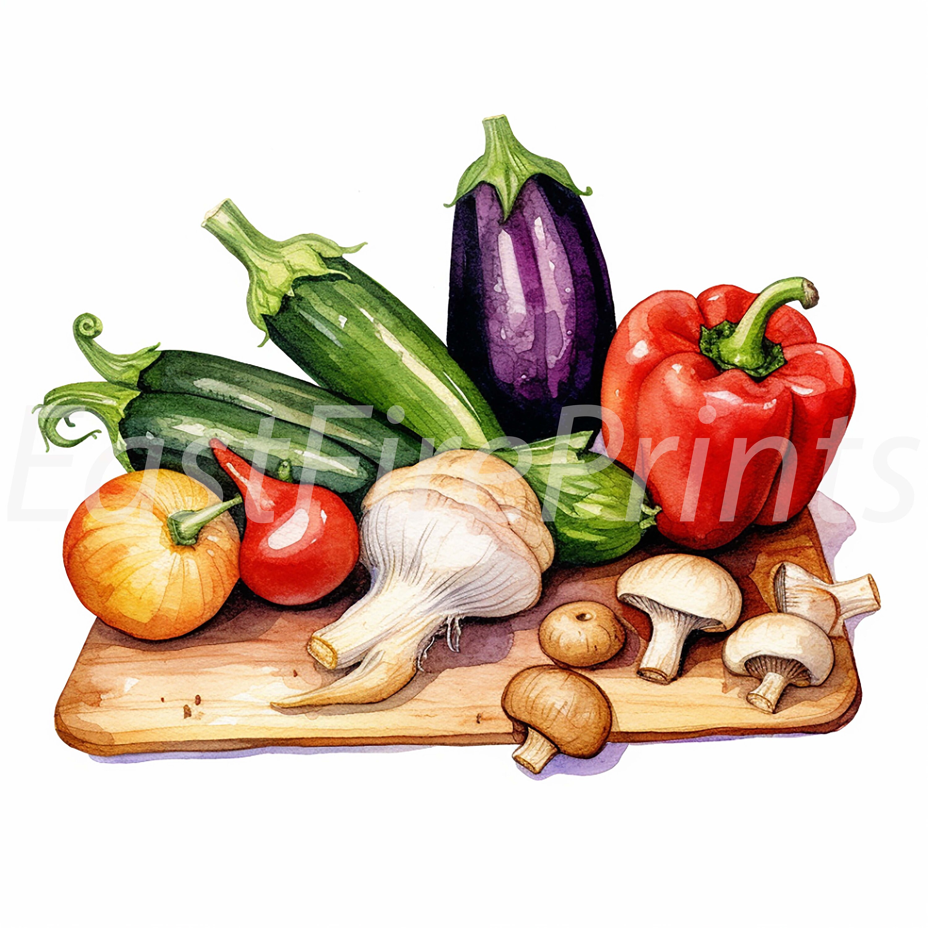 Watercolor Vegetable Clipart Set of 10 Download Digital - Etsy