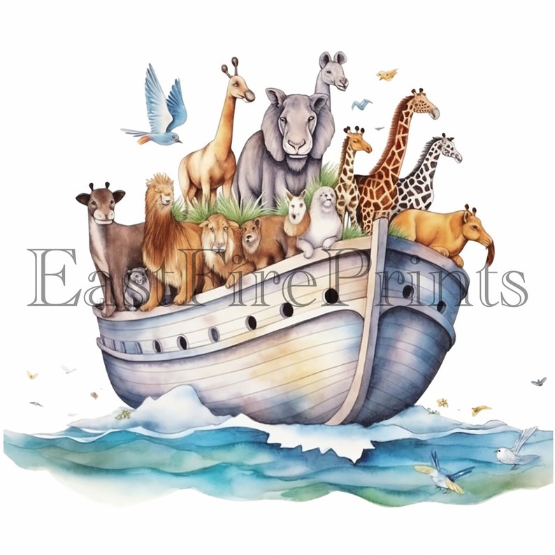 20 Noahs Ark Clipart Watercolor Christian Clip Art Religious - Etsy