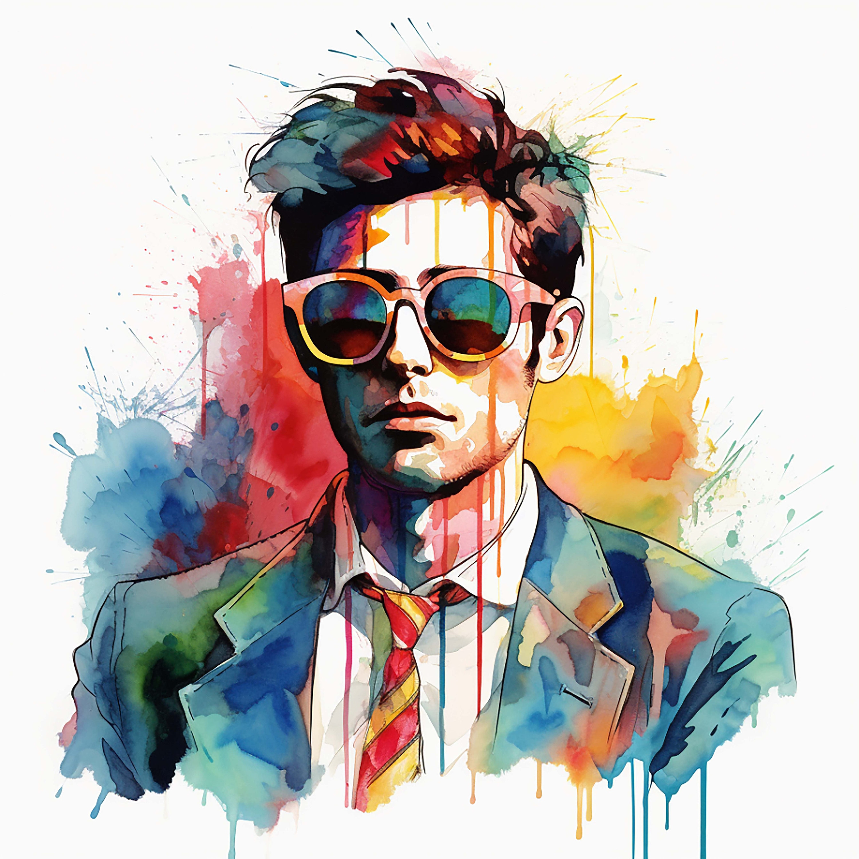 Watercolor Pop Art Man Clipart Pop Art Printables Pop Art - Etsy