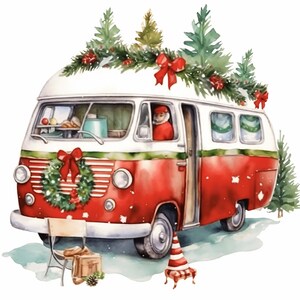 Christmas Camper Van Clipart, High Quality PNG, Christmas Clipart ...