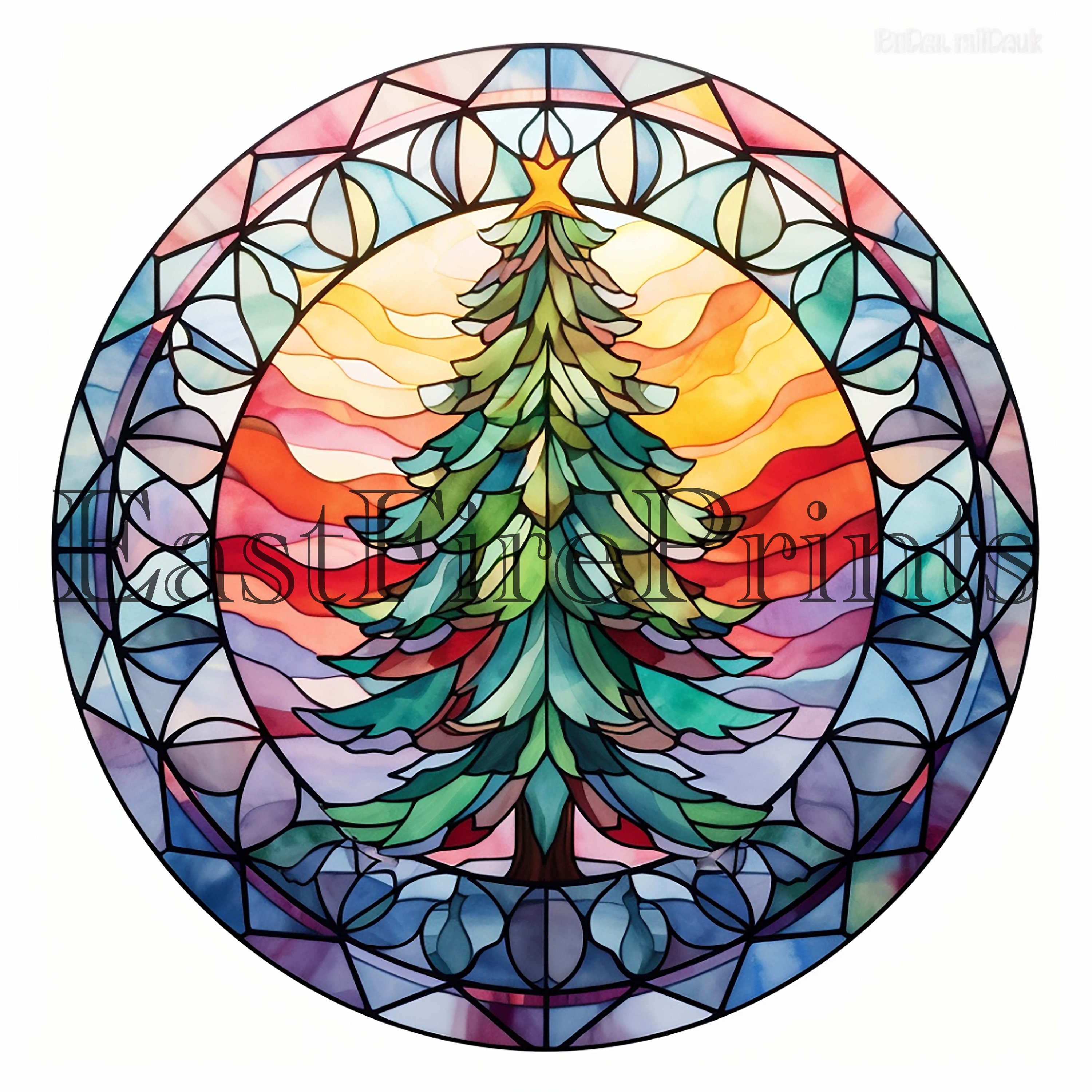 20 Christmas Tree Stained Glass Clipart High Quality Png - Etsy