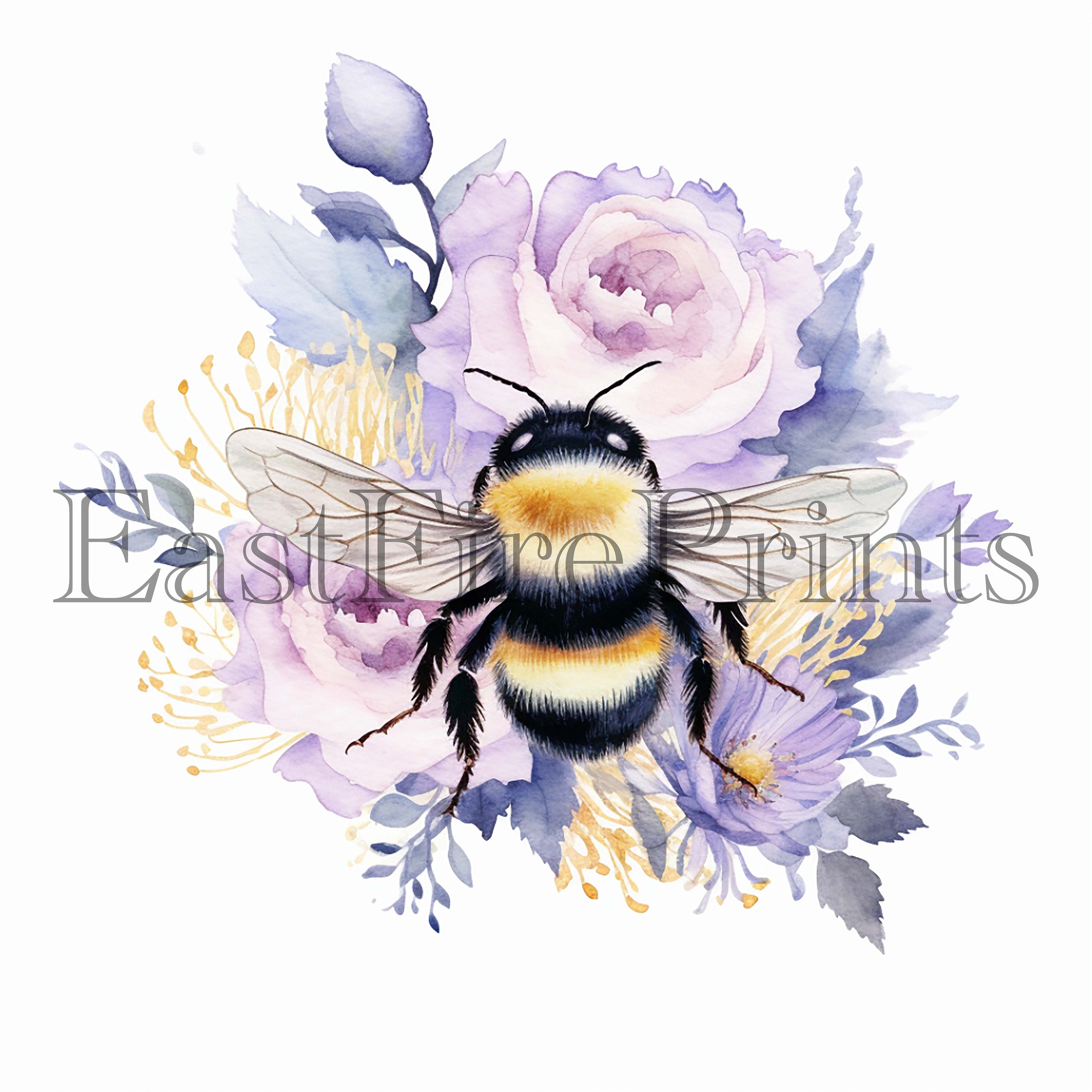 20 PNG Watercolor Bumble Bee Clipart Instant Download Spring - Etsy