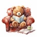 Teddy Bear Reading Clipart, High Quality PNG, Cute Nursery Clipart ...