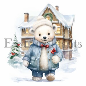 20 Cute Baby Polar Bear Clipart, Christmas Clip Art, High Quality Png ...