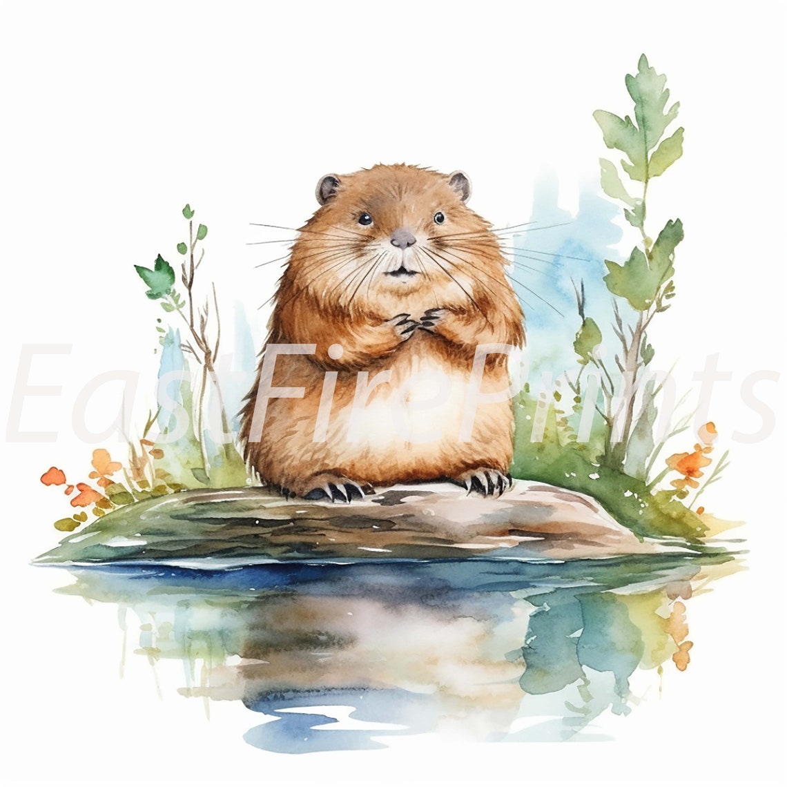20 Watercolor Beaver Clipart Bundle Wildlife Illustrations - Etsy