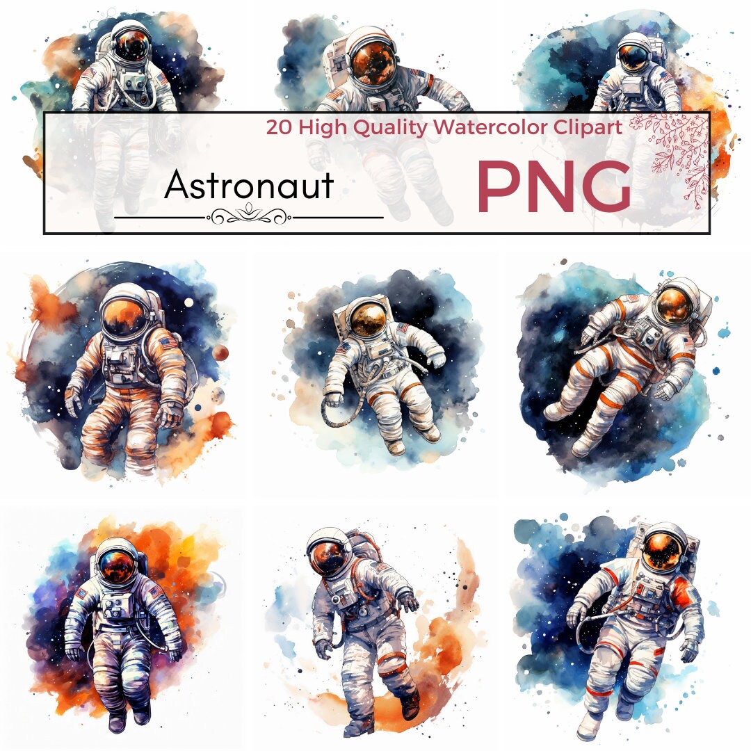 Astronaut Clipart, High Quality PNG Cute Space Clipart Nursery Decor ...