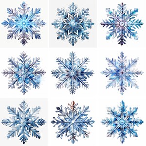 Watercolor Snowflake Clipart, High Quality Png Files, Winter Clip Art ...