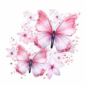 Pink Butterfly Clipart, High Quality PNG, Cute Spring Clipart, Pink ...
