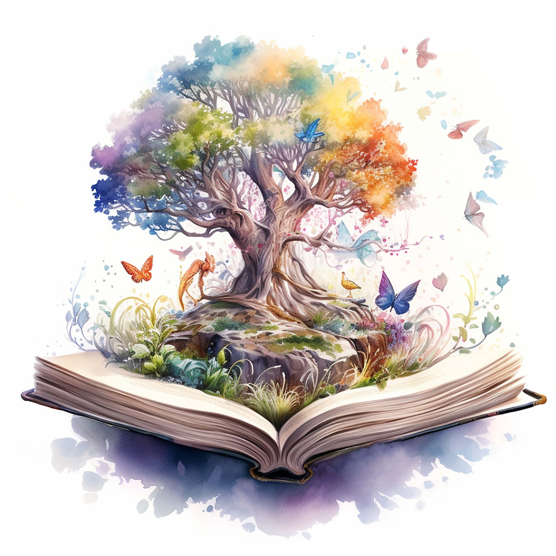 PNG Watercolor Fantasy Book Clipart High Quality Png - Etsy