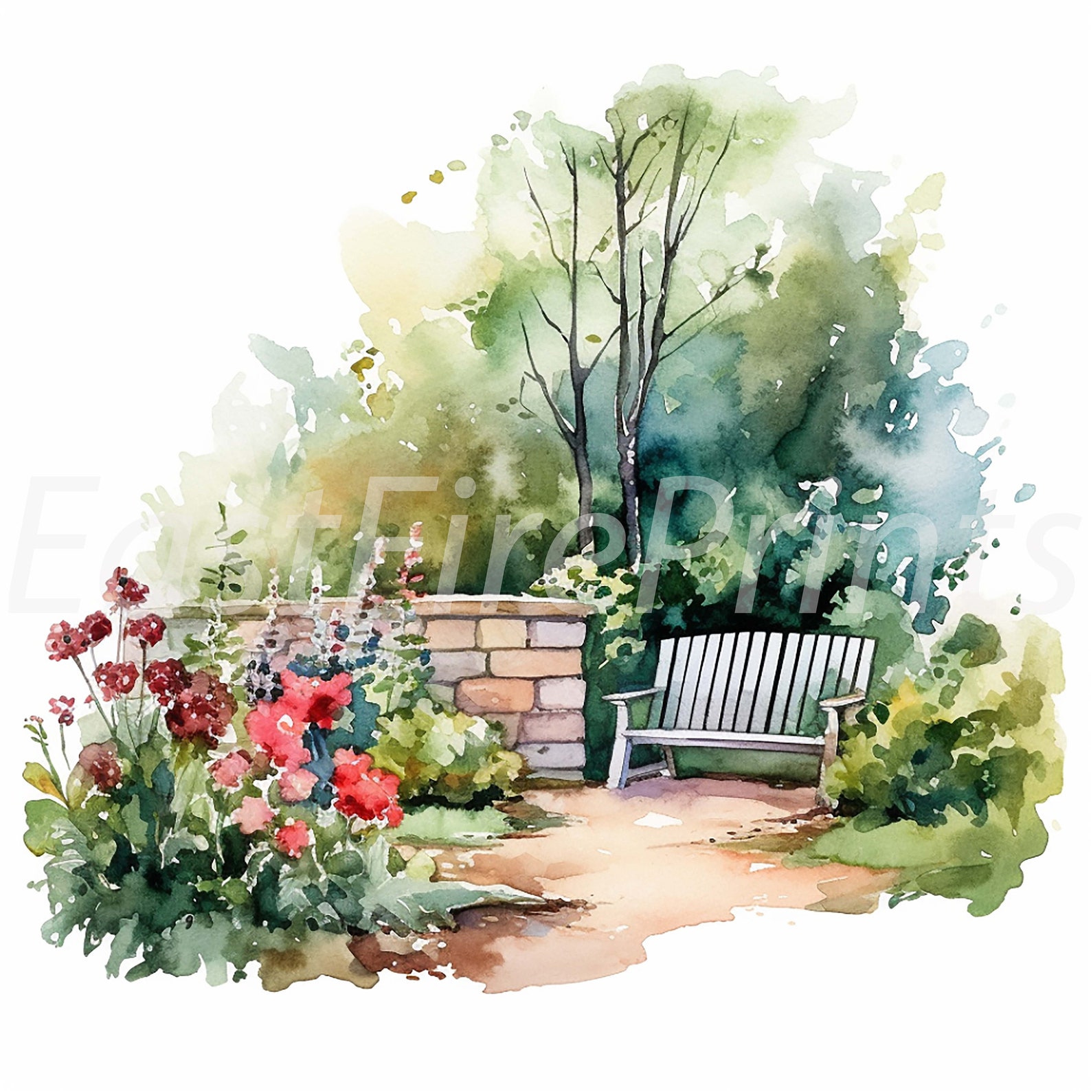 Watercolor Gardening Clipart Set Clipart Floral Digital - Etsy