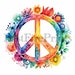 20 Retro Peace Sign Watercolor Clipart, High Quality Png, Groovy Png ...