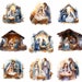 20 Nativity Scene Watercolor Clipart, Christmas Clip Art, Catholic ...