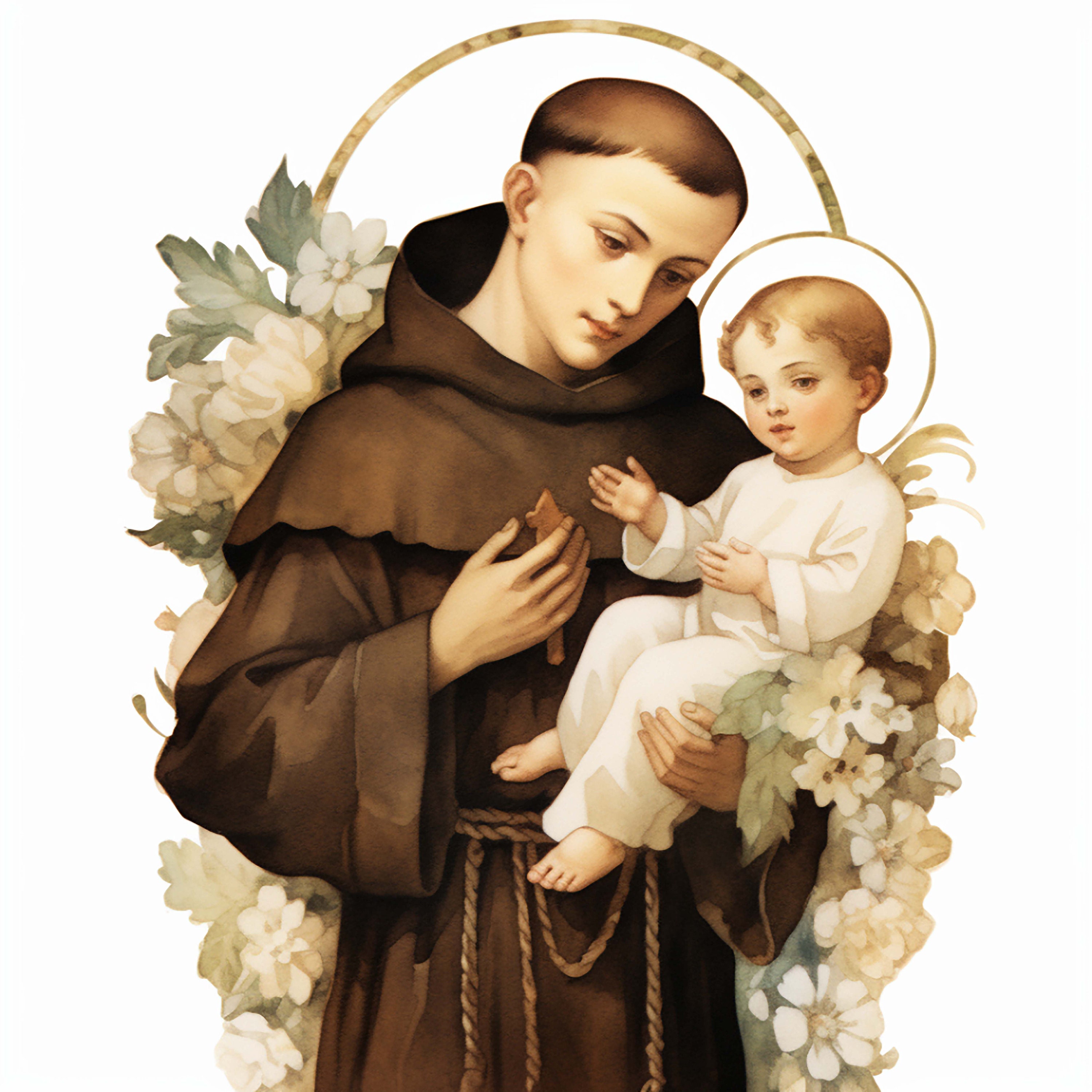 Watercolor Saint Anthony Clipart Religious Art Catholic - Etsy