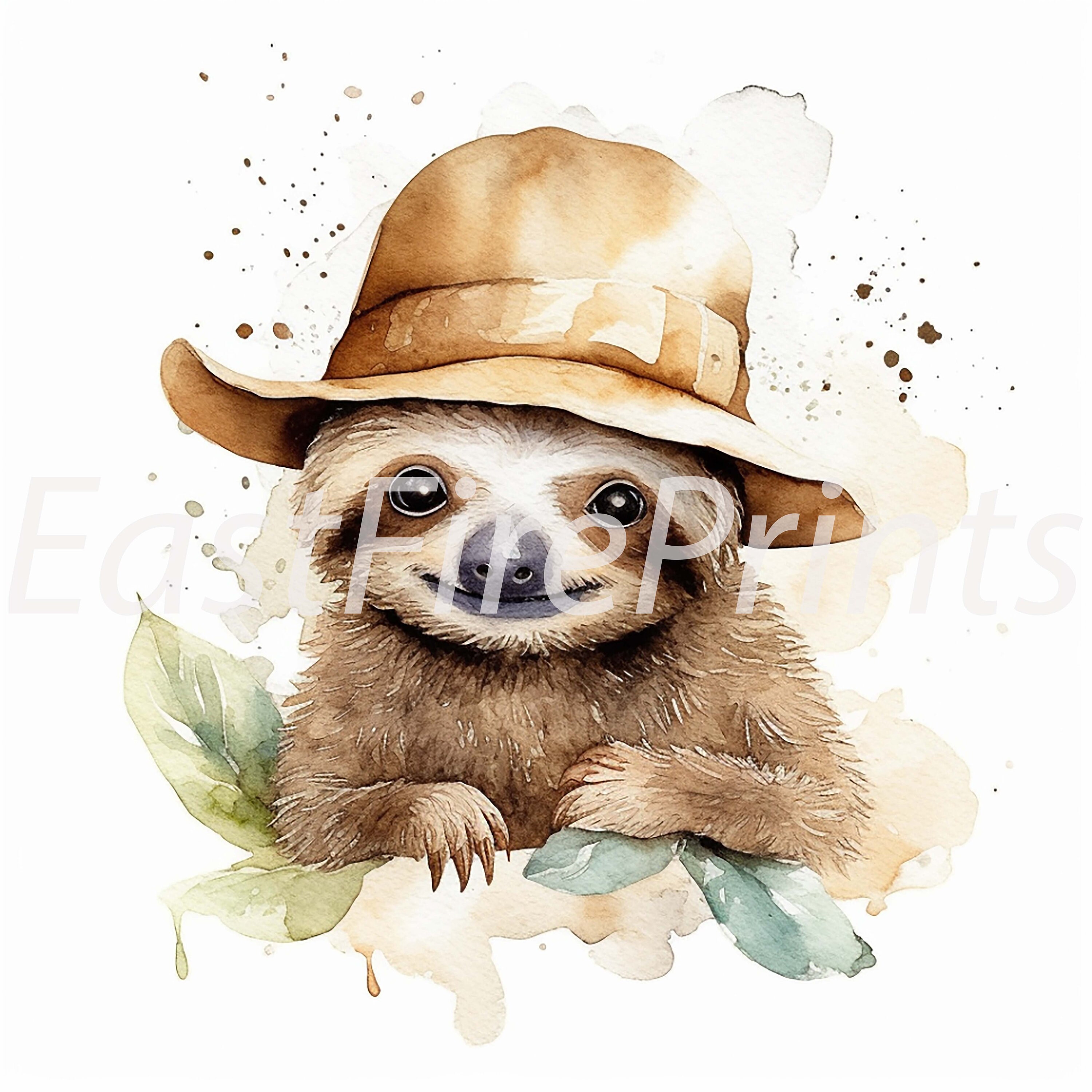20 Watercolor Baby Sloth Clipart Set Cute Sloth Clipart - Etsy