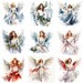 Watercolor Christmas Angel Clipart PNG Files, Xmas Clip Art, Wall ...