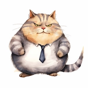 Funny Chubby Fat Cat Clipart, High Quality PNG, Cute Cat PNG, Nursery ...