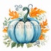 Watercolor Blue Pumpkins Clipart PNG Halloween Clip Art - Etsy