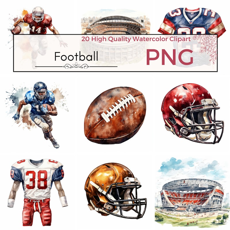 Football Clipart - Etsy