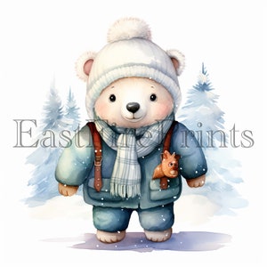 20 Cute Baby Polar Bear Clipart, Christmas Clip Art, High Quality Png ...