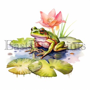 20 Watercolor Lily Pads Clipart PNG, Springtime Cute Lily Pad and Lily ...
