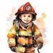 Watercolor Firefighter Clipart, Cute Graphics Nursery Clipart Children ...
